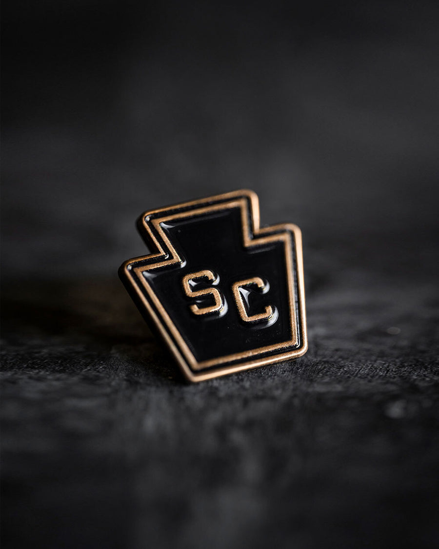 Keystone Enamel Pin | Steel City Brand | Antique Gold Metal | Accessories