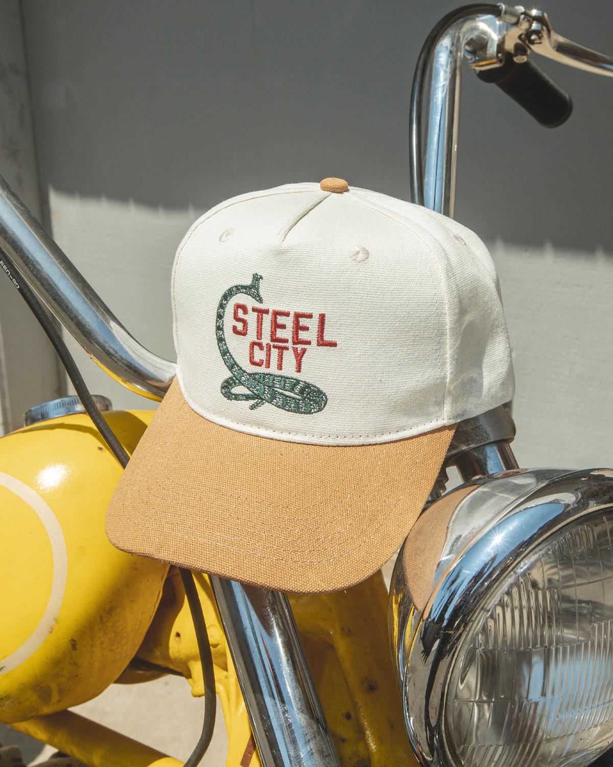 Snakebite Strapback Hat | Steel City Brand | Vintage Baseball Cap